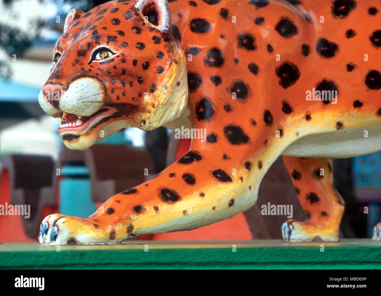 Statue of Tiger in the Tiger Balm Park, Haw Par Villa, Singapore ...