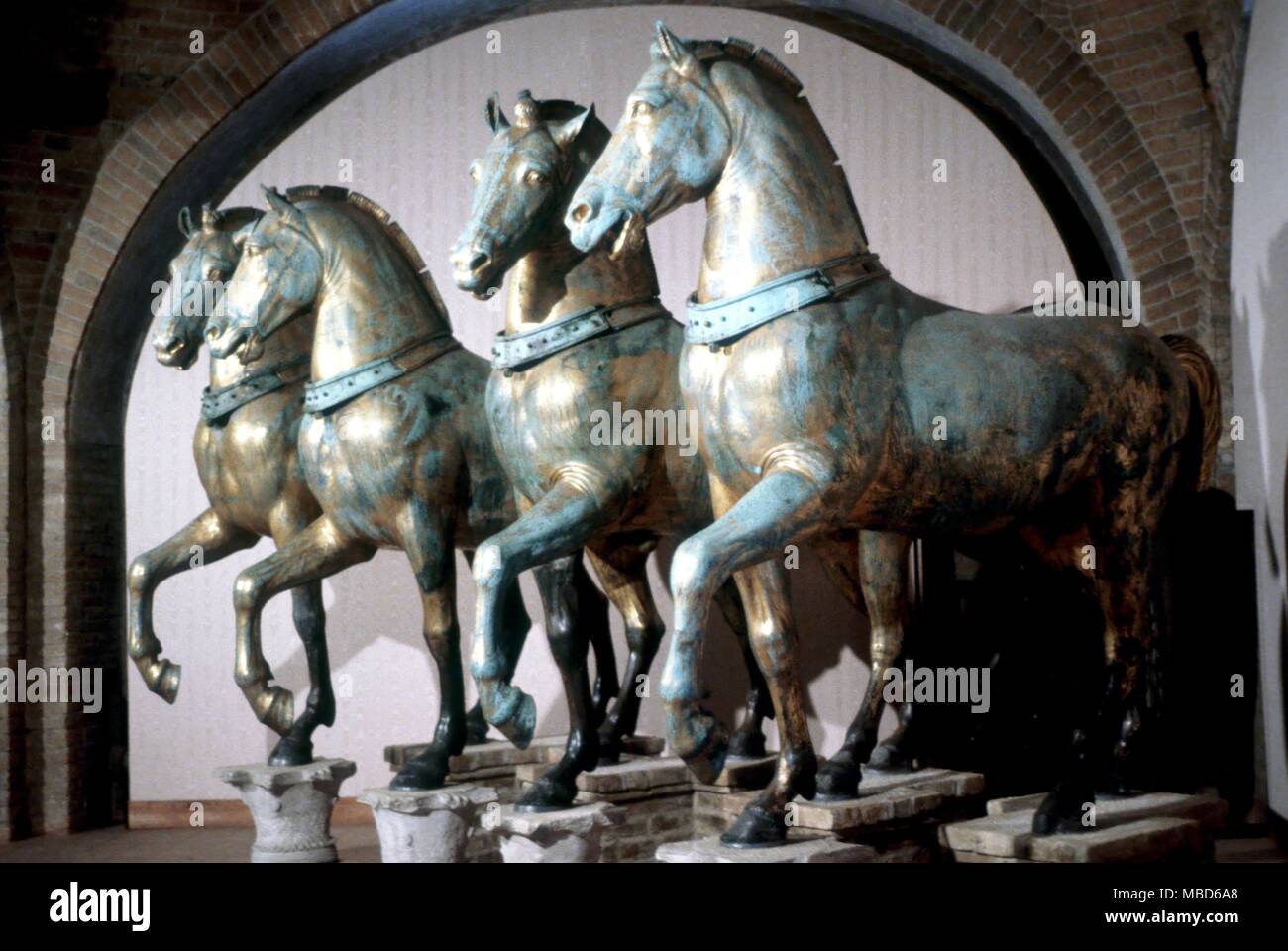 The bronze Roman horses in the interior of San Marco, Venice ...