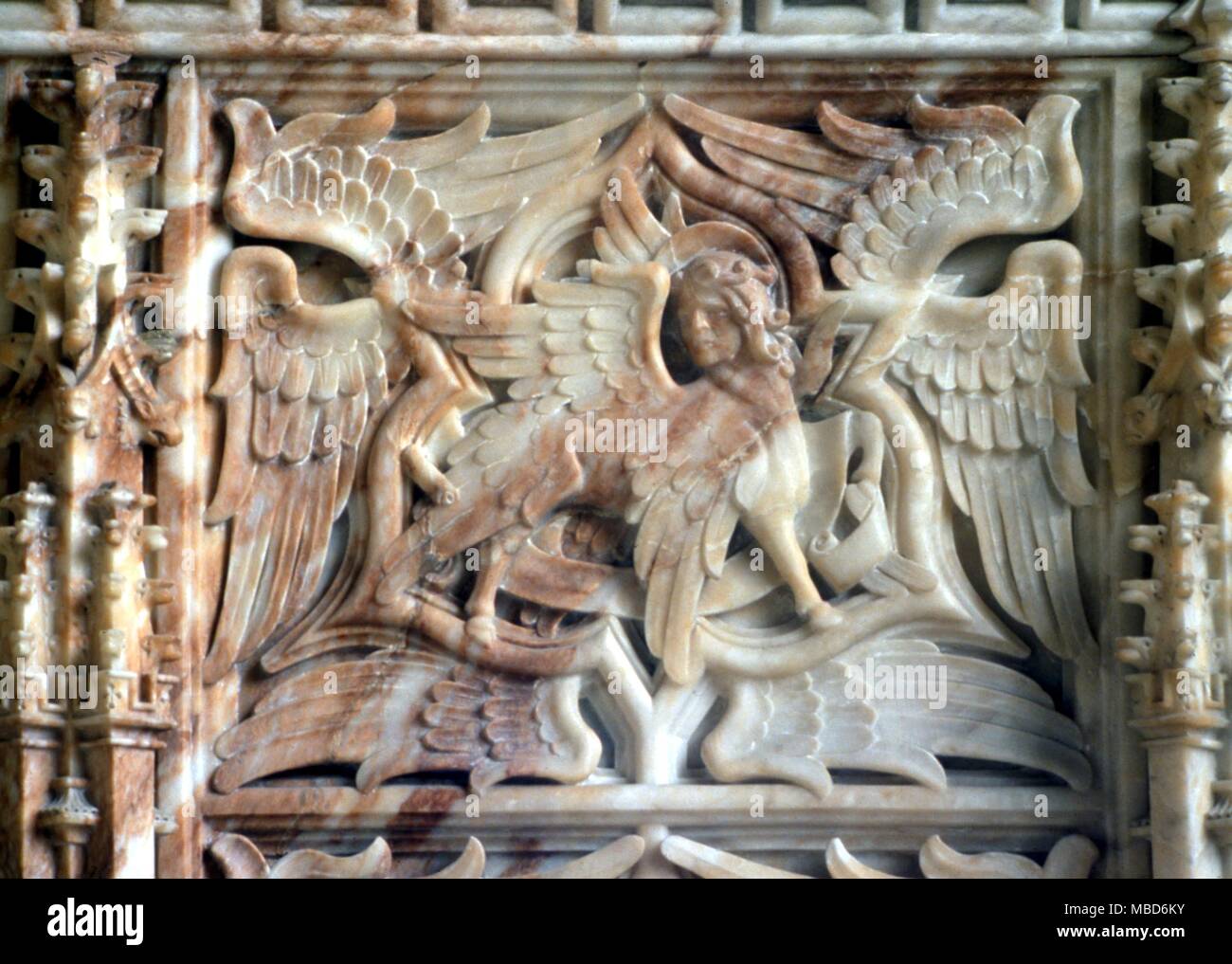 CHRISTIAN - ST MATTHEW - Multi-winged image of St Matthew from marble ...