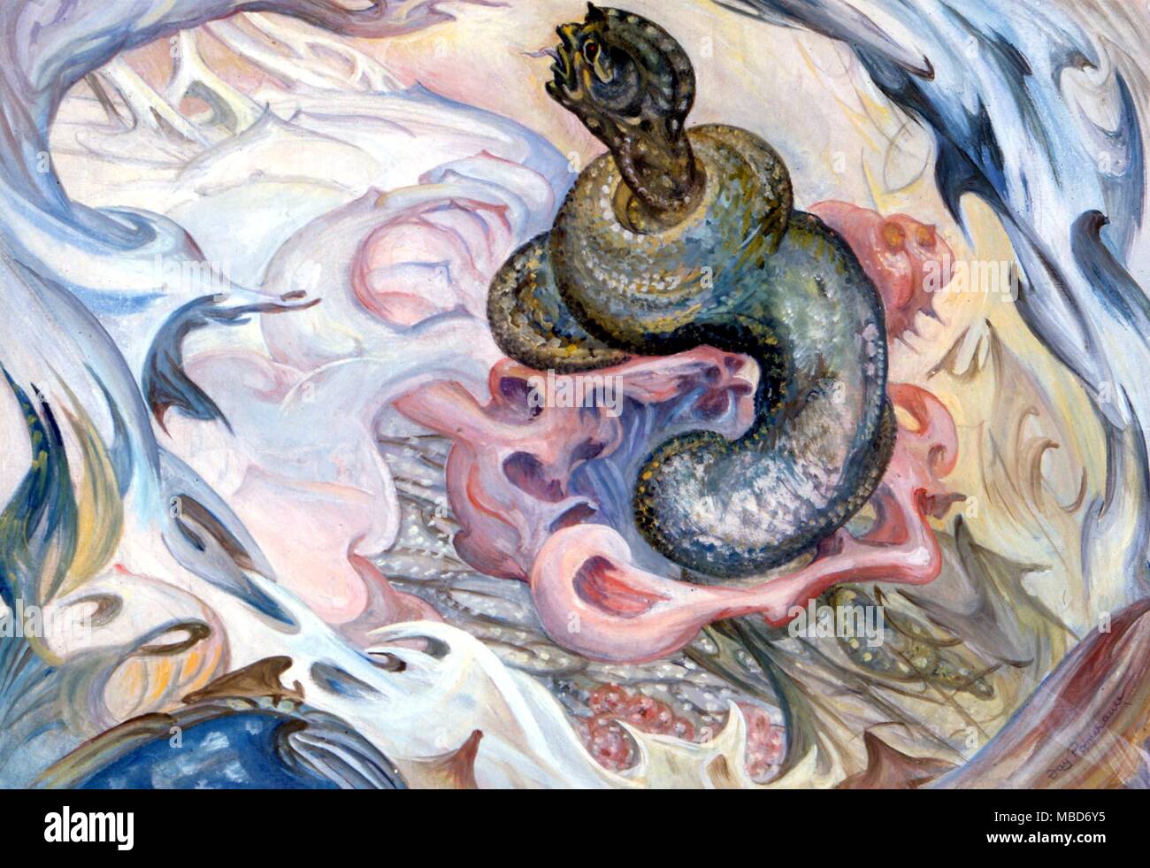 Lucifer's Entry into Eden - painting by Fay Pomerance Stock Photo - Alamy