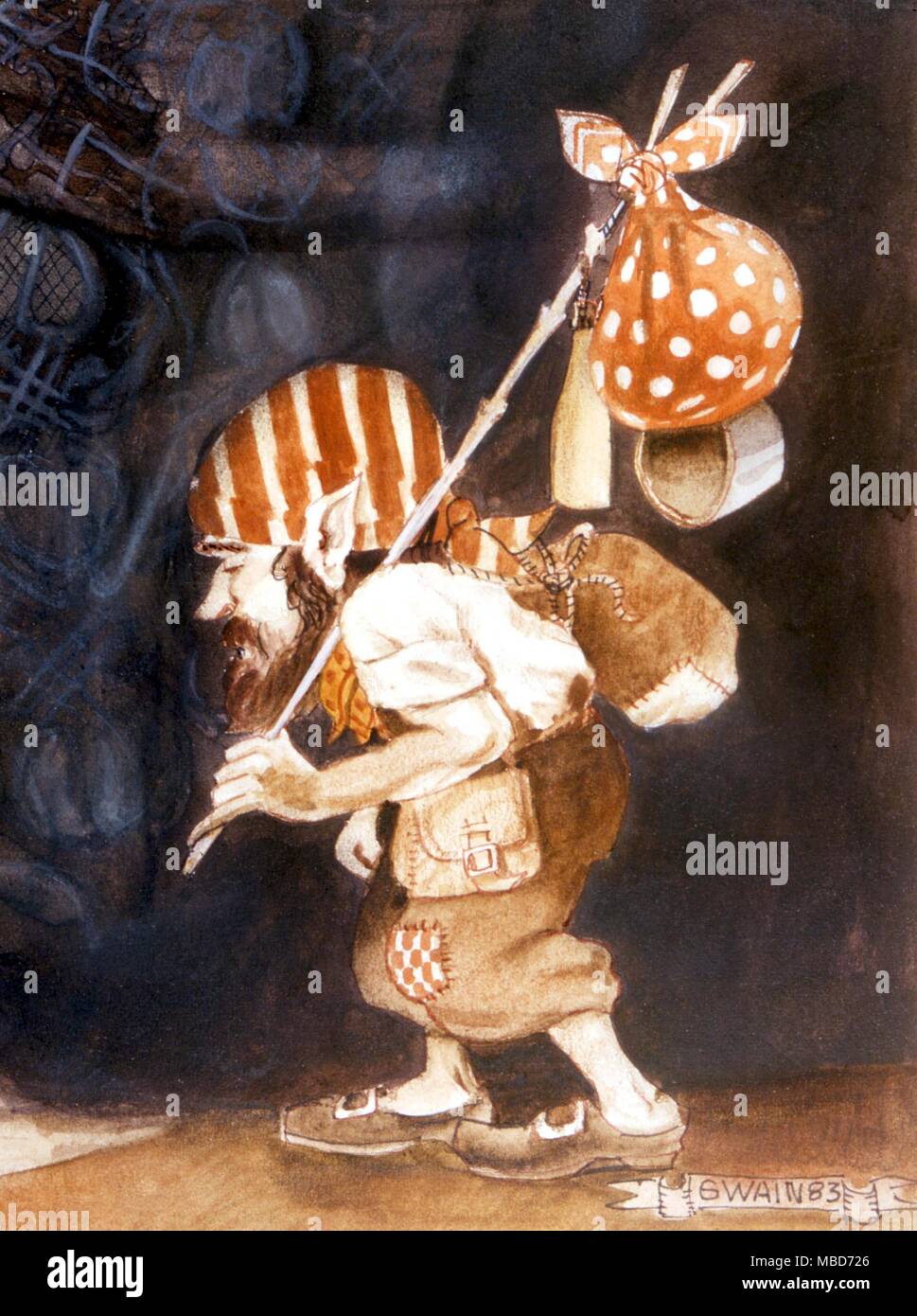 British mythology - Princess and Dwarf Thief 1983 - painting by Gordon ...