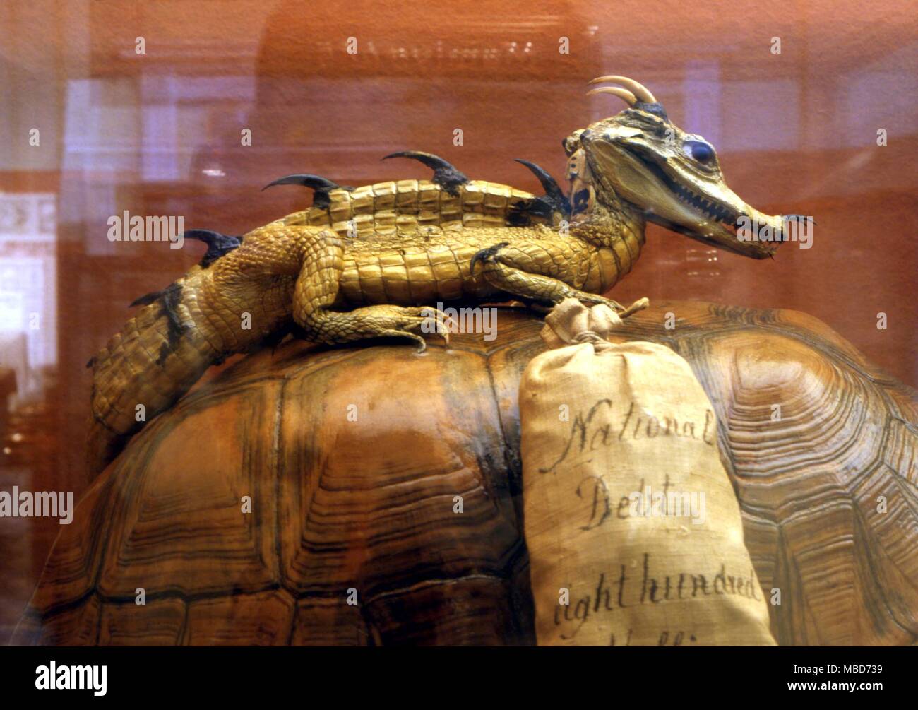 Dragon, as a composite of other creatures, mainly lizards. Detail from ...