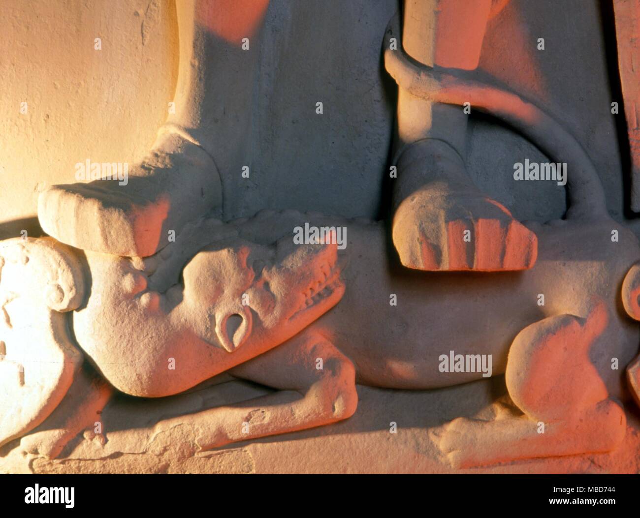 Detail of effigy of Georg von Frankenstein, the so-called Dragon Slayer ...