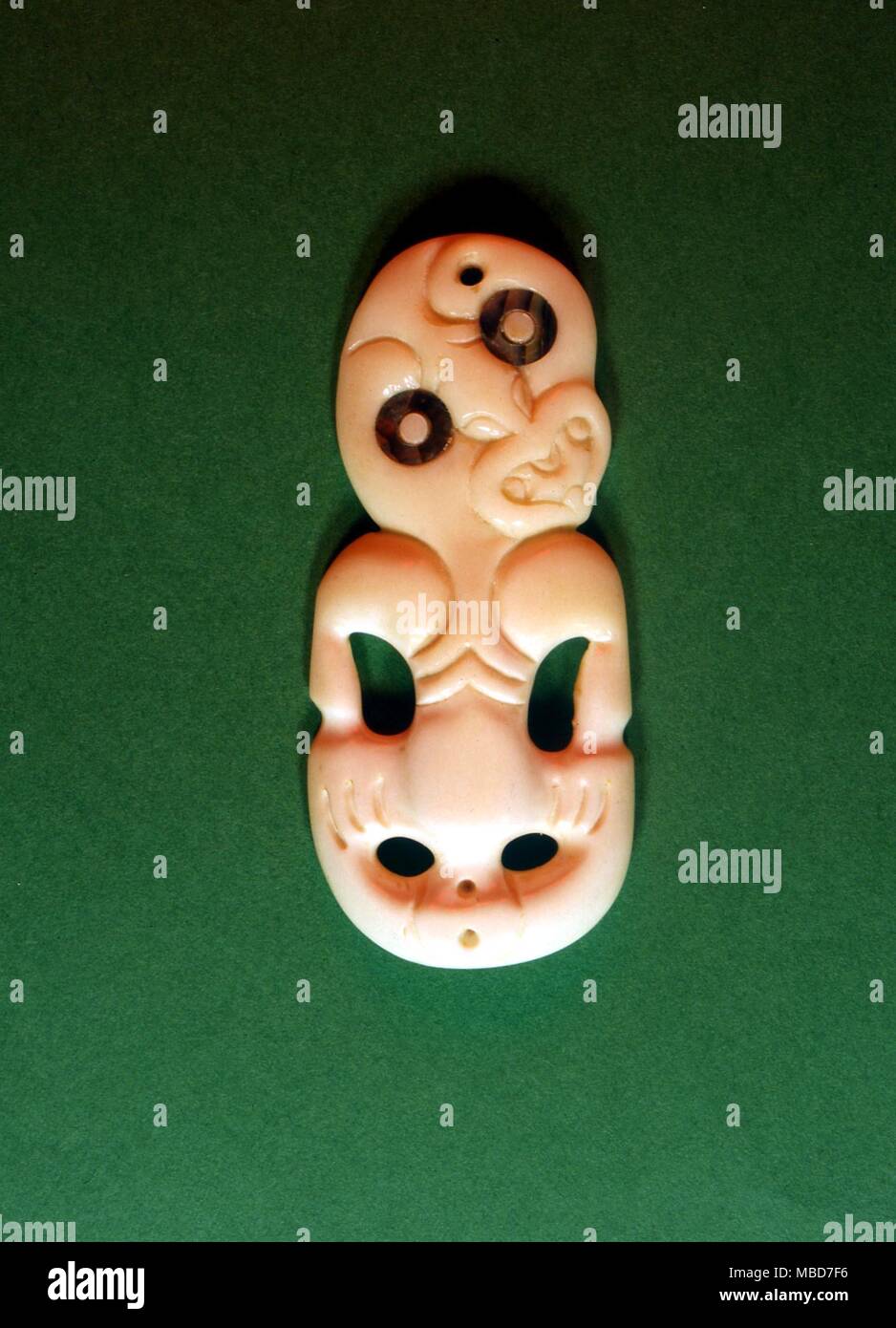 An example of the traditional 'Hei Tiki', or humanoid amulet, worn by ...
