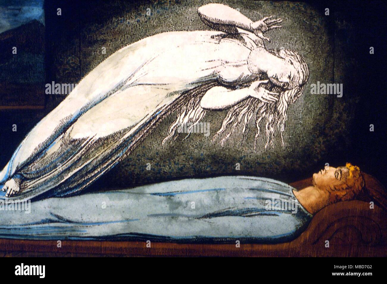 Hand-coloured illustration by William Blake to Blair's poem 'The Grave ...