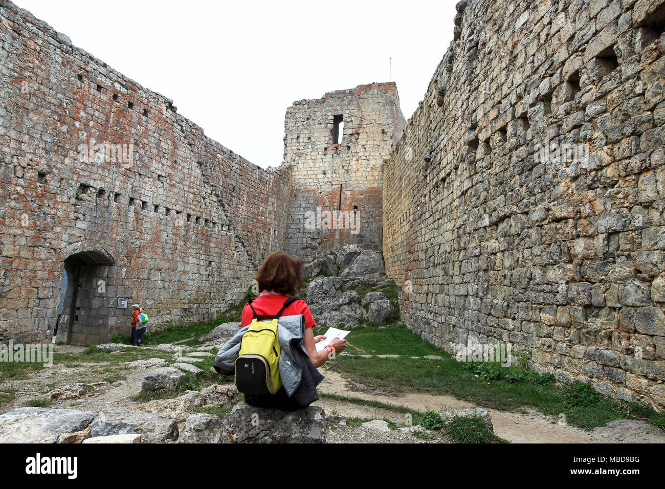 Chateau de Montsegur, Cathar fortress, castle, registered as a National ...