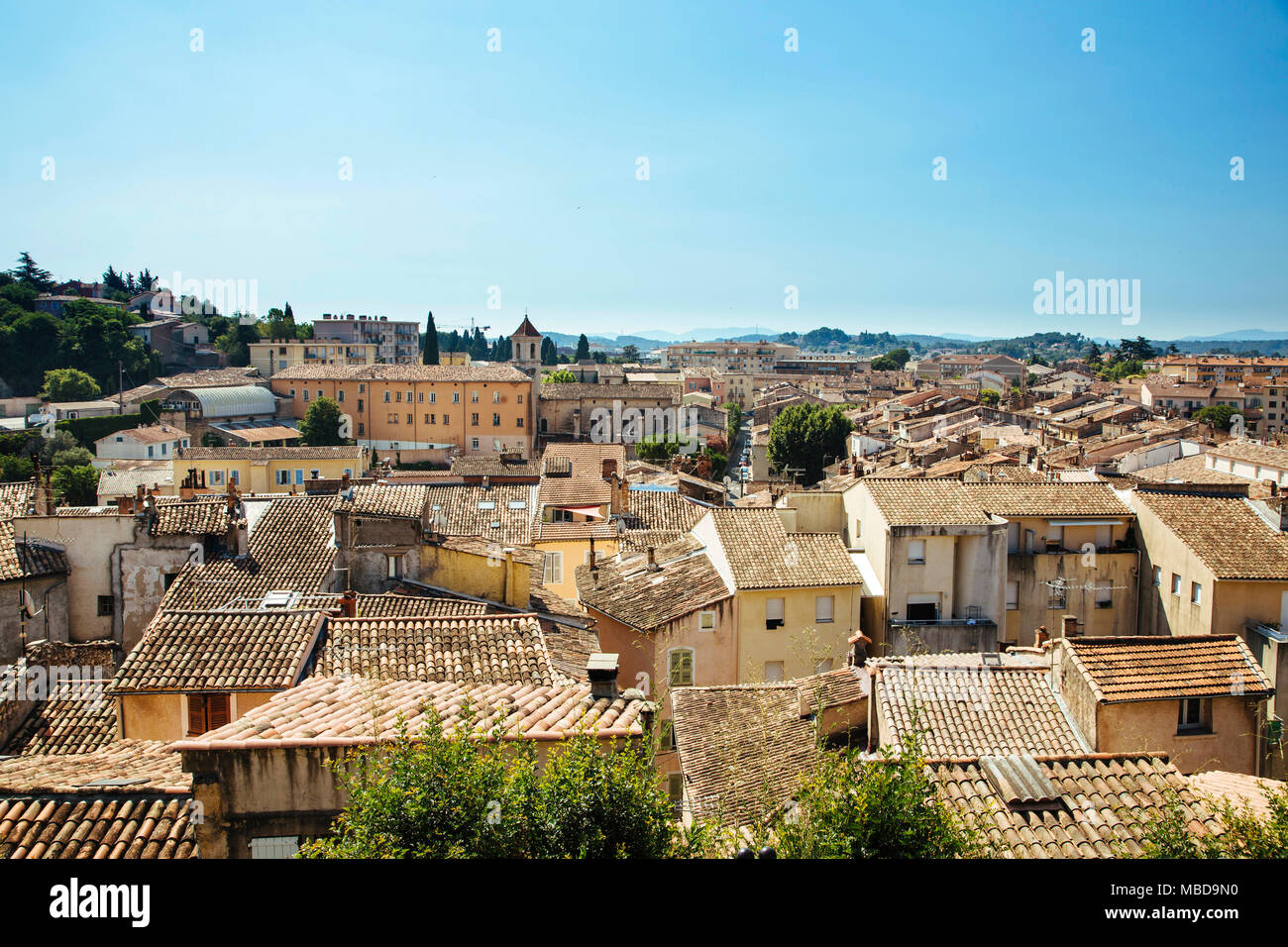 Draguignan (south-eastern France)tiled roofs, rooftop view of the city ...