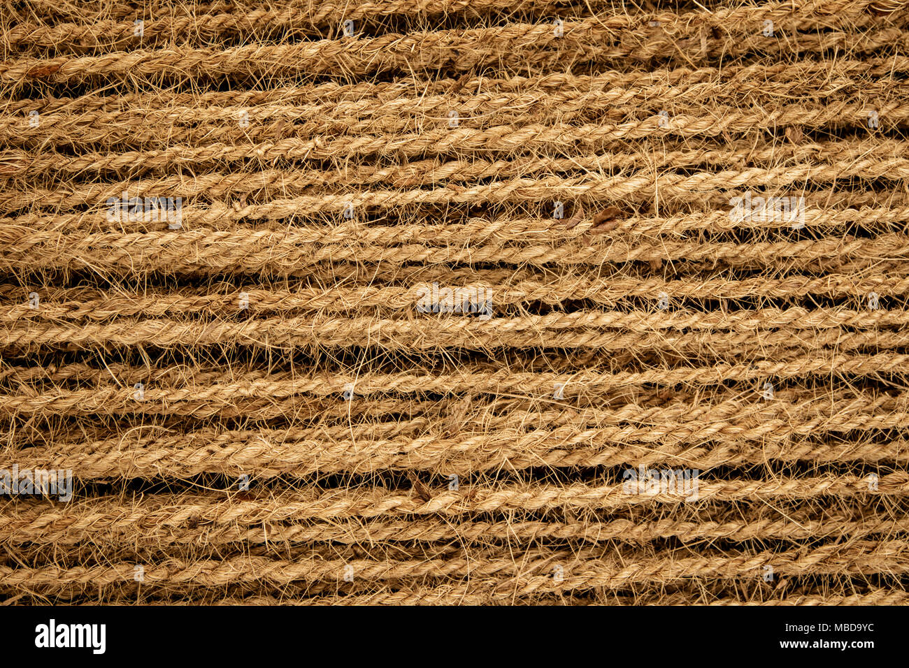 Background texture of the rope made from coconut husk fibers Stock ...