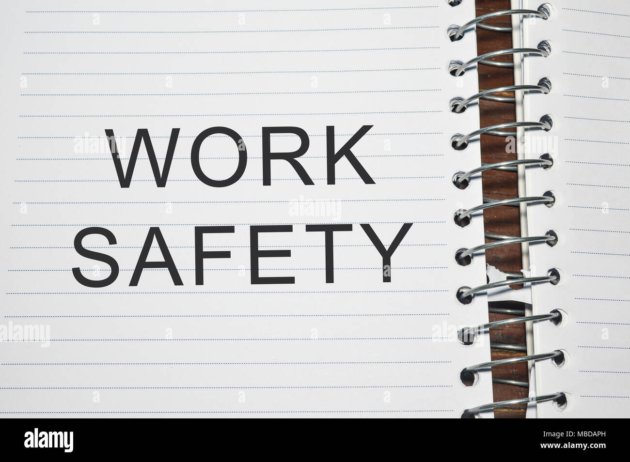 work safety written on white paper Stock Photo - Alamy