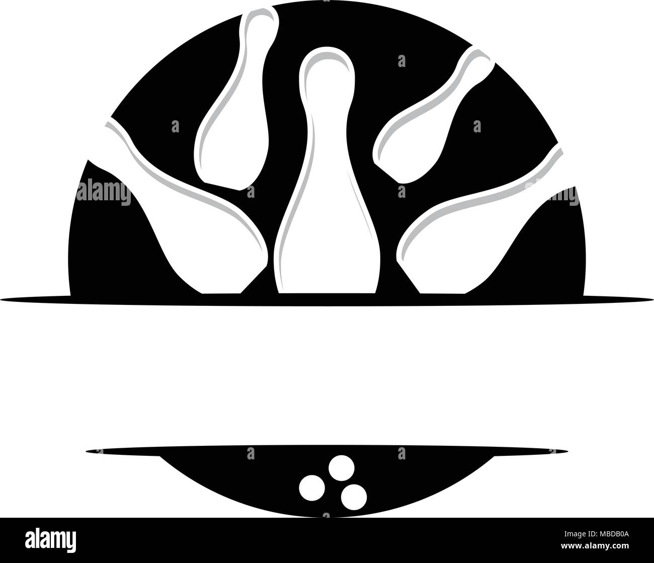 Bowling pins vector logo icon Black and White Stock Photos & Images - Alamy