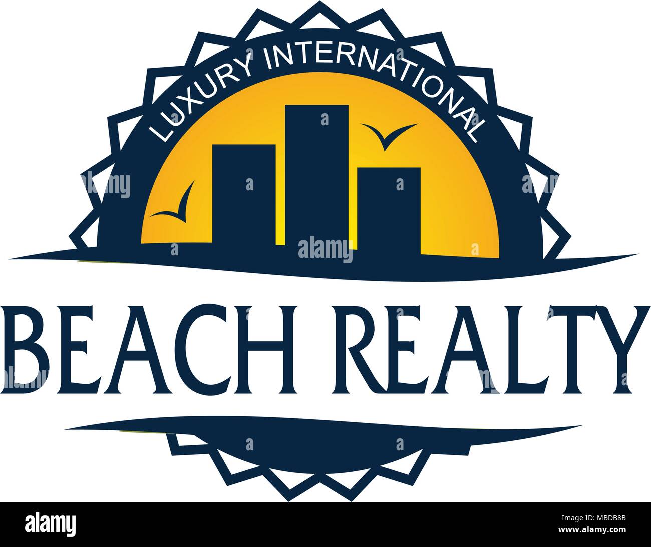 Beach Realty Logo Design Template Vector Stock Vector Image & Art - Alamy