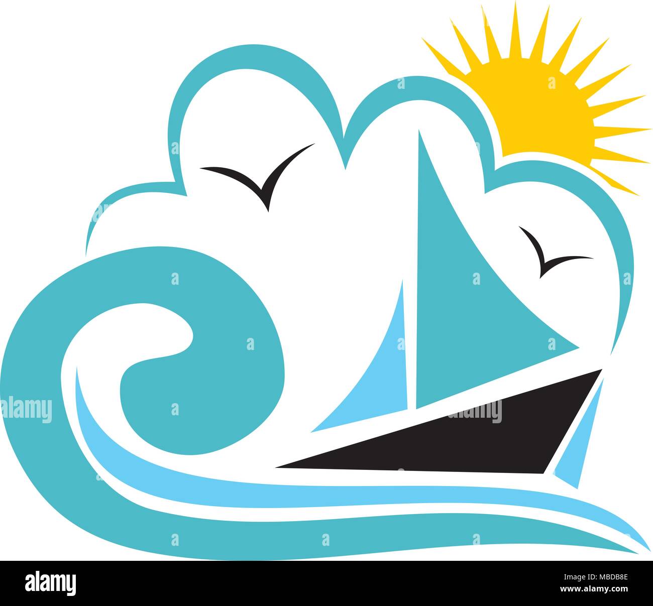 Sea sunrise winter Stock Vector Images - Alamy