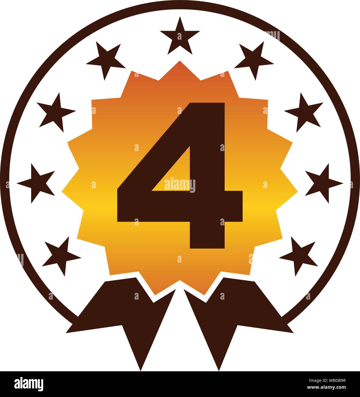 Emblem Best Quality Number 4 Stock Vector Image & Art - Alamy