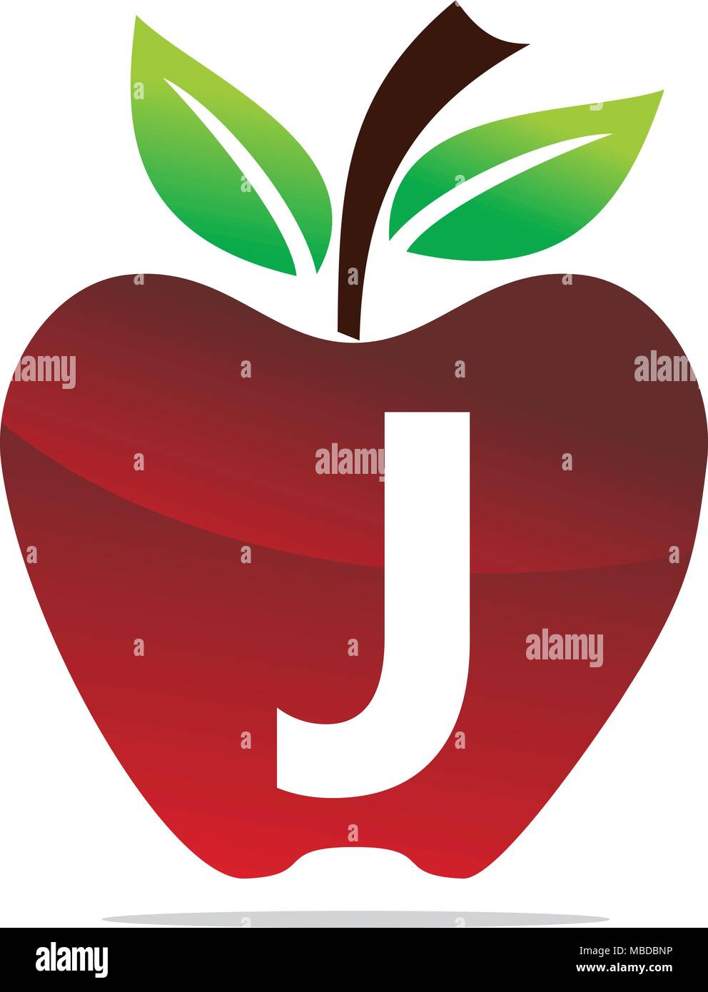 Apple Letter J Logo Design Template Vector Stock Vector Image Art Alamy