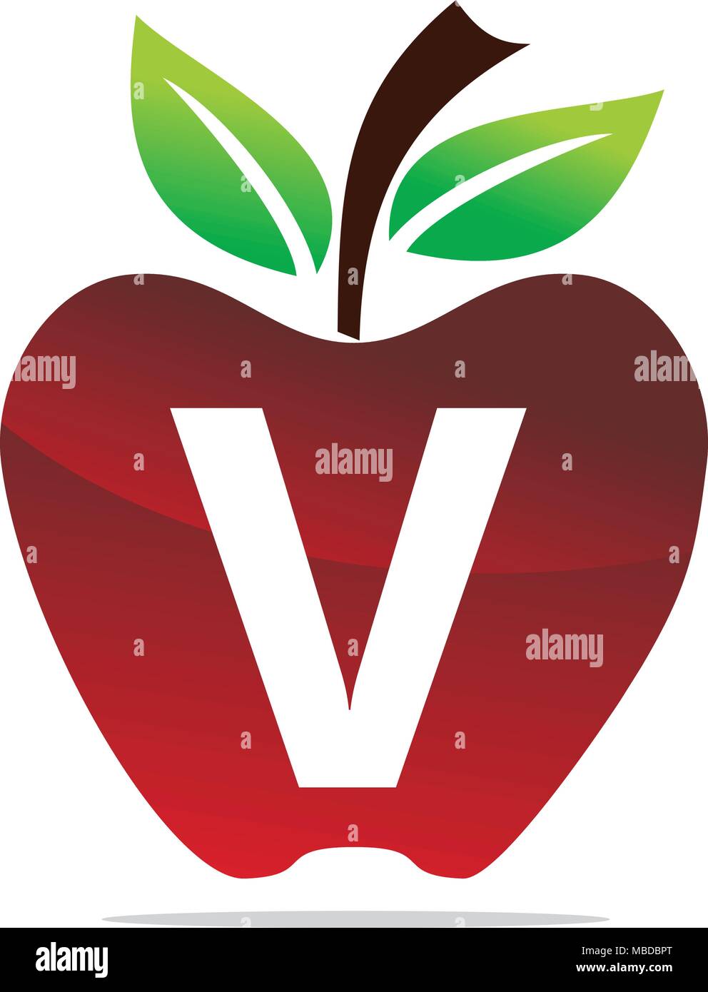 Apple letter V Logo Design Template Vector Stock Vector Image & Art - Alamy