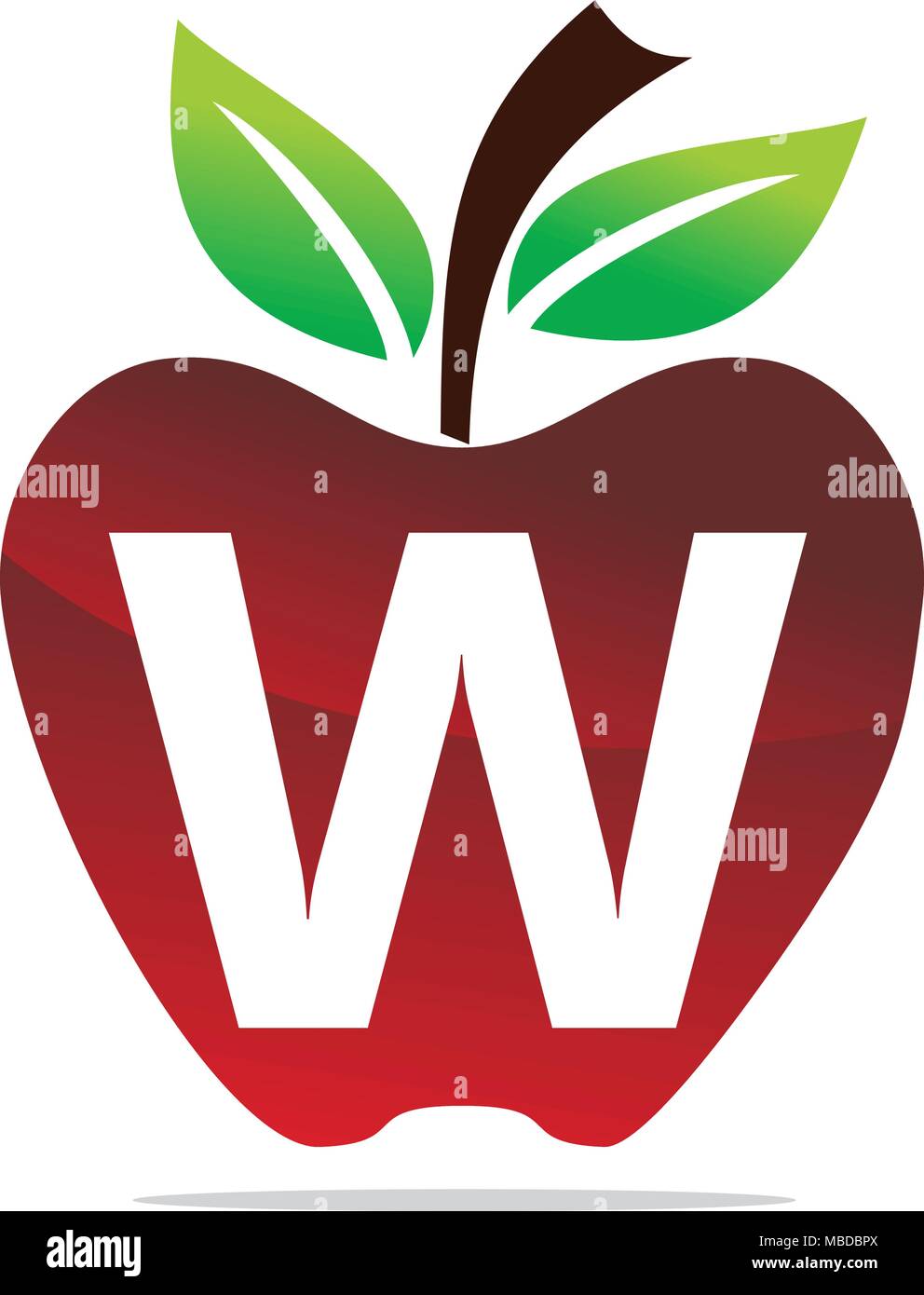 Apple letter W Logo Design Template Vector Stock Vector Image & Art - Alamy