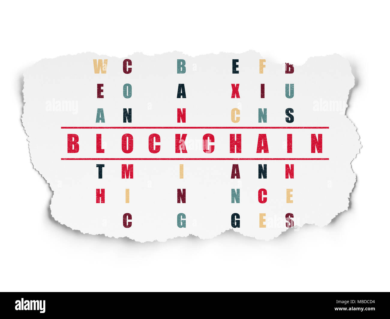 Banking concept: Blockchain in Crossword Puzzle Stock Photo - Alamy