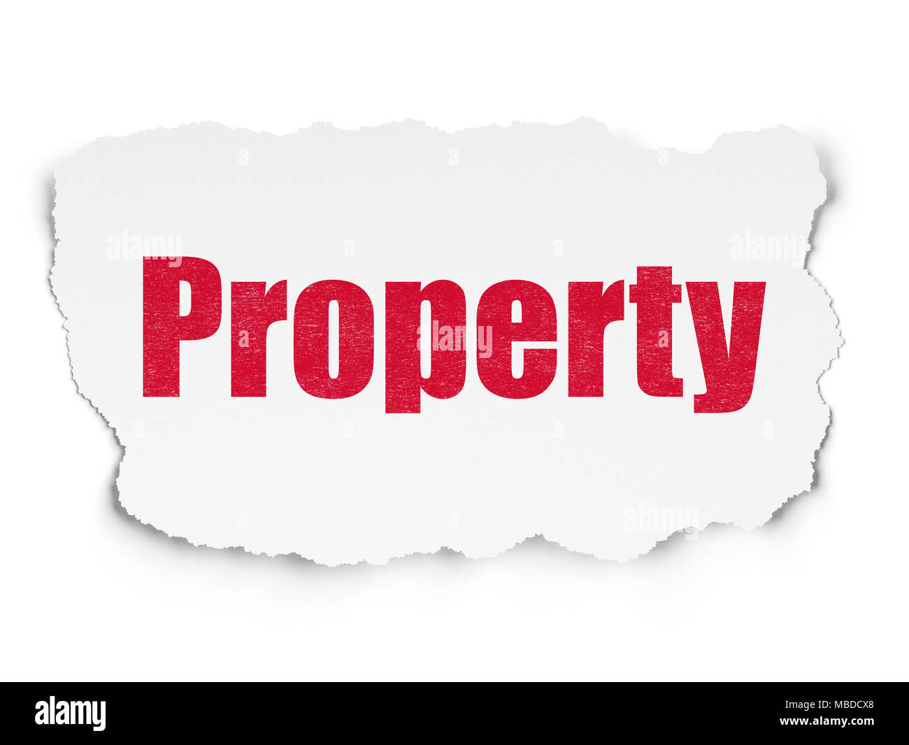 Finance concept: Property on Torn Paper background Stock Photo - Alamy