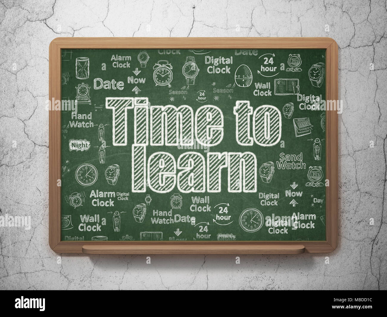 Timeline concept: Time to Learn on School board background Stock Photo ...