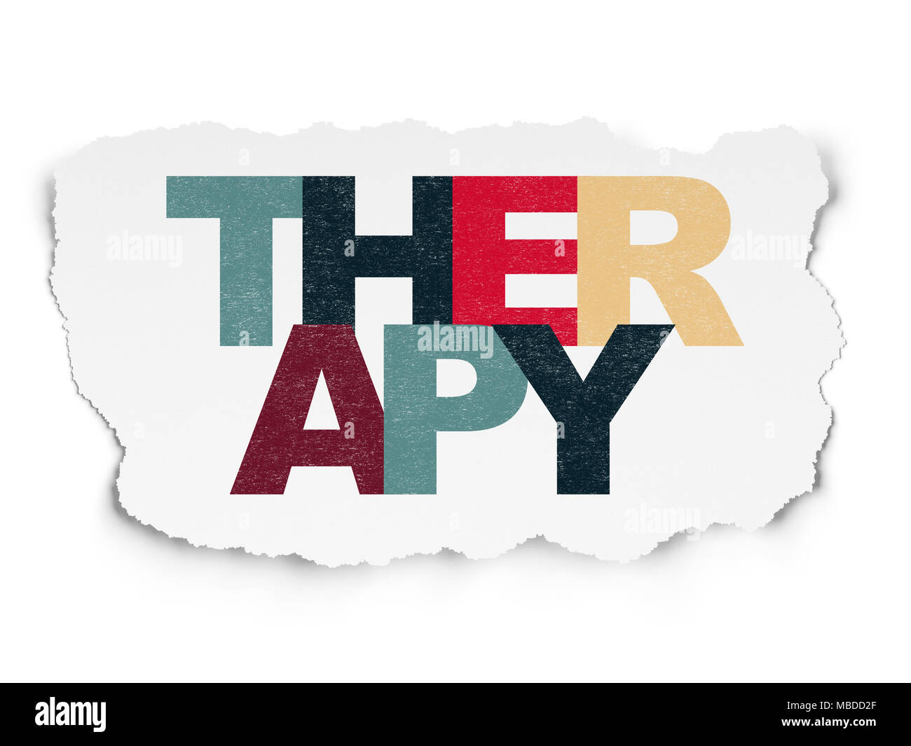 Medicine concept: Therapy on Torn Paper background Stock Photo - Alamy