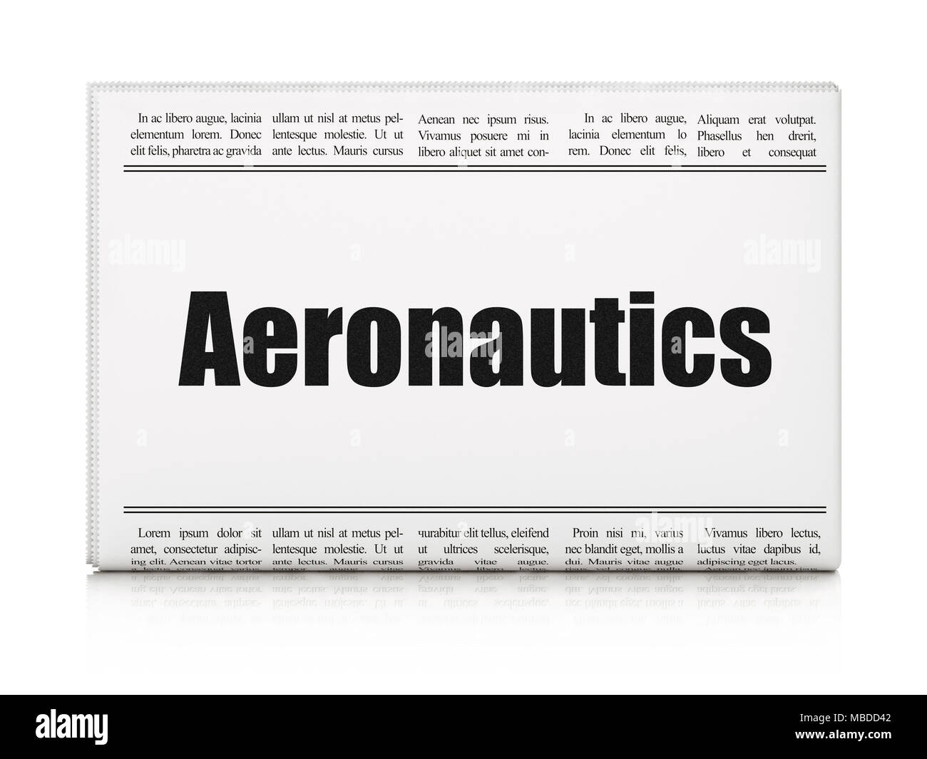 Science concept: newspaper headline Aeronautics Stock Photo - Alamy