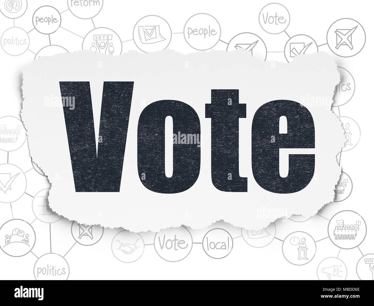 Politics concept: Vote on Torn Paper background Stock Photo - Alamy