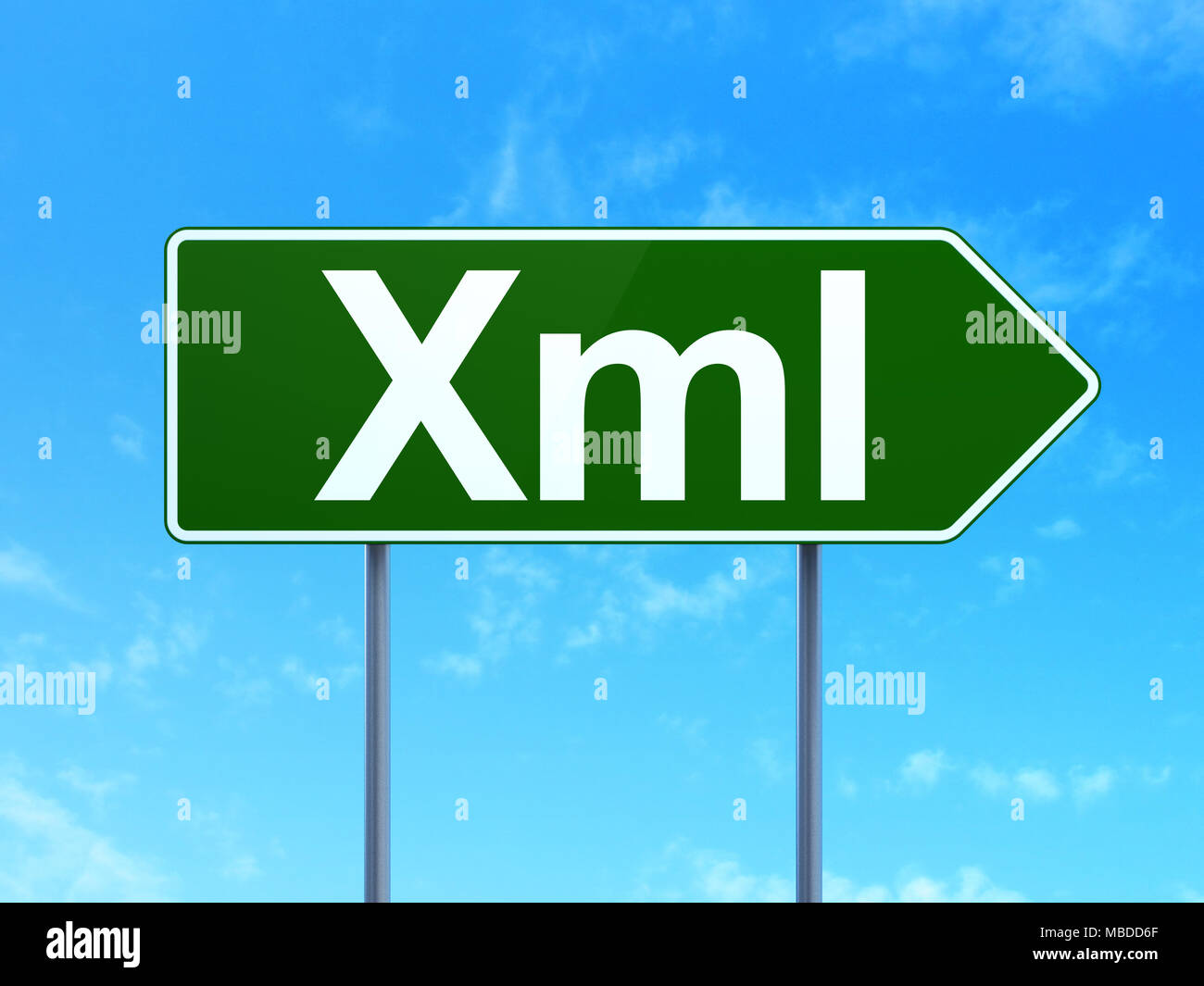Programming concept: Xml on road sign background Stock Photo - Alamy