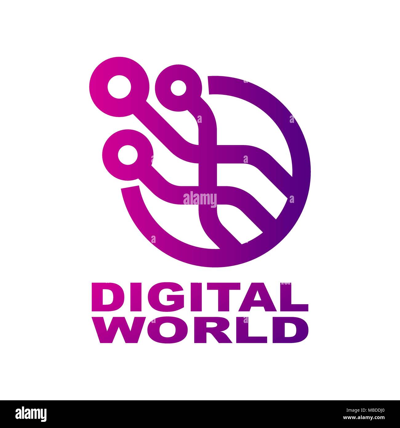World Tech Logo Design Template. Abstract digital shape concept for ...