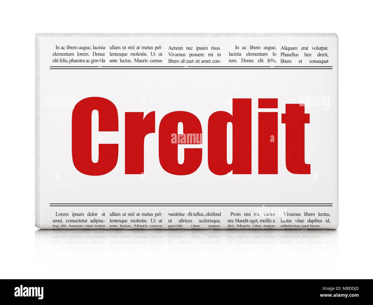 Finance concept: newspaper headline Credit Stock Photo - Alamy