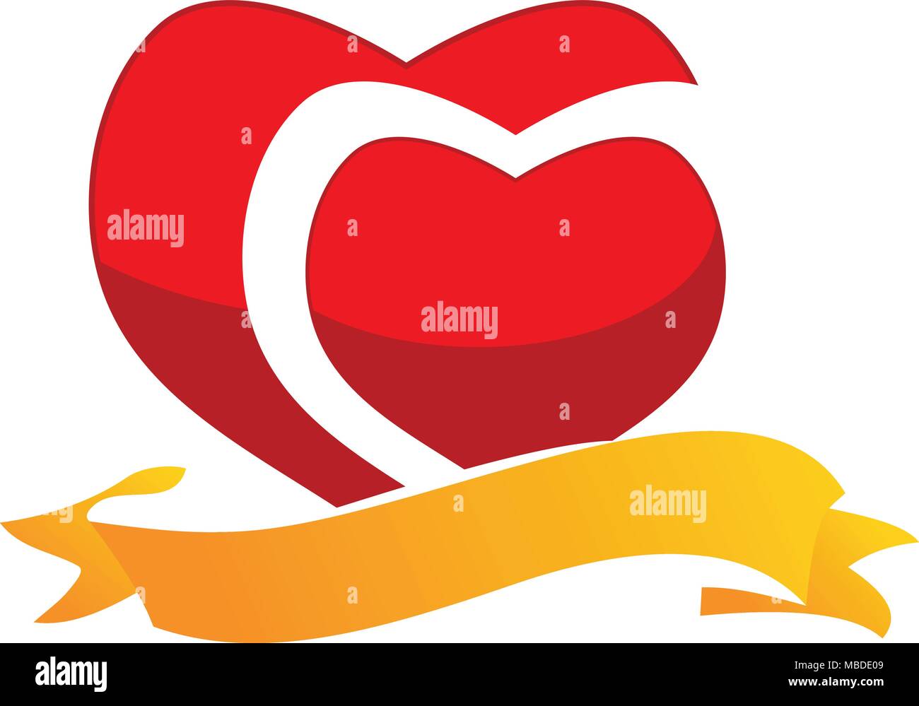 Ribbon Heart Logo Design Template Vector Stock Vector Image & Art - Alamy