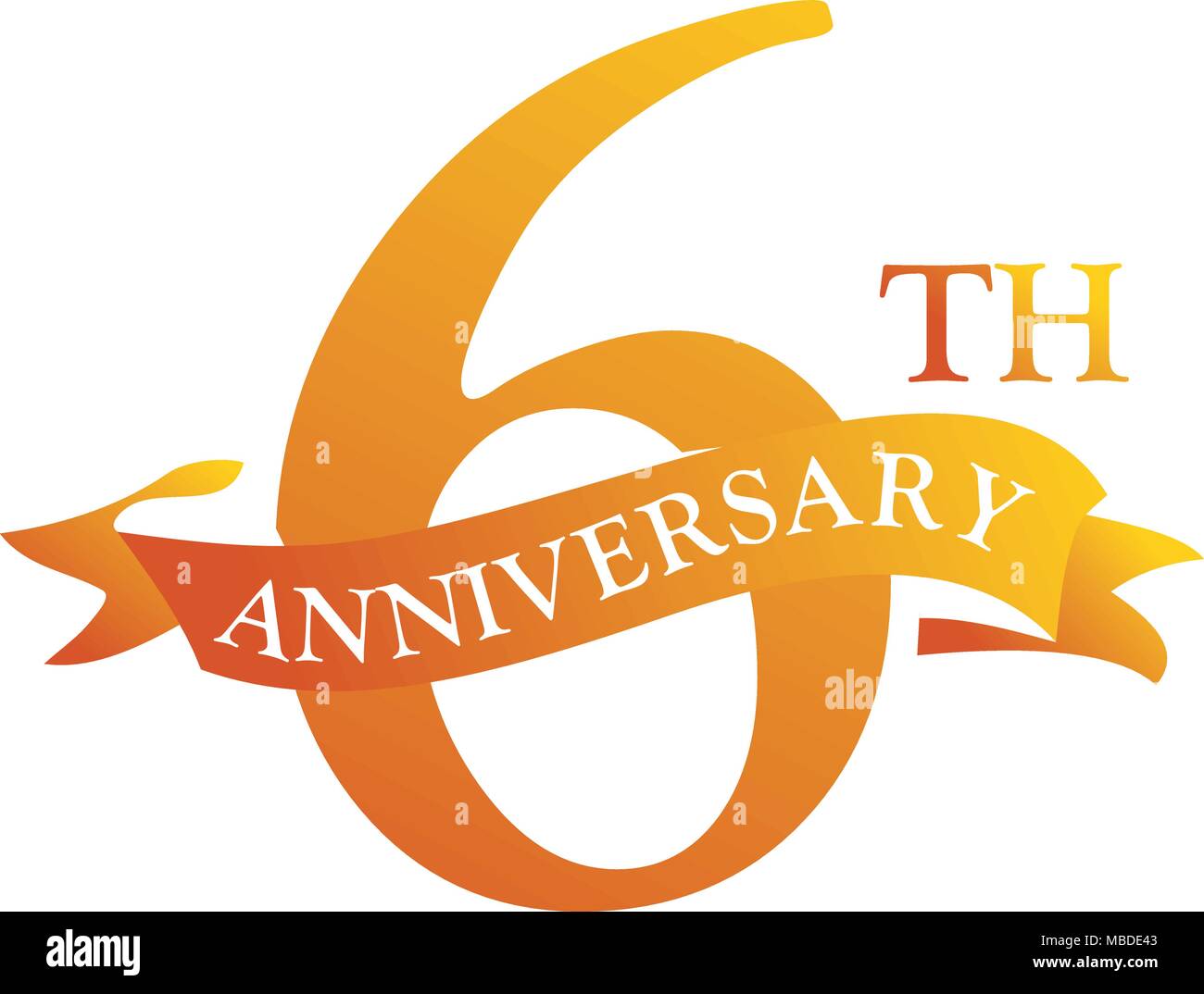 6 Ribbon Anniversary Logo Design Template Vector Stock Vector Image ...