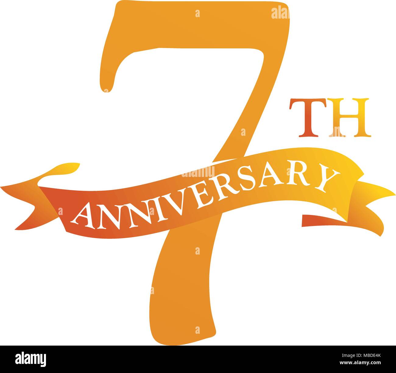 7 Ribbon Anniversary Logo Design Template Vector Stock Vector Image ...