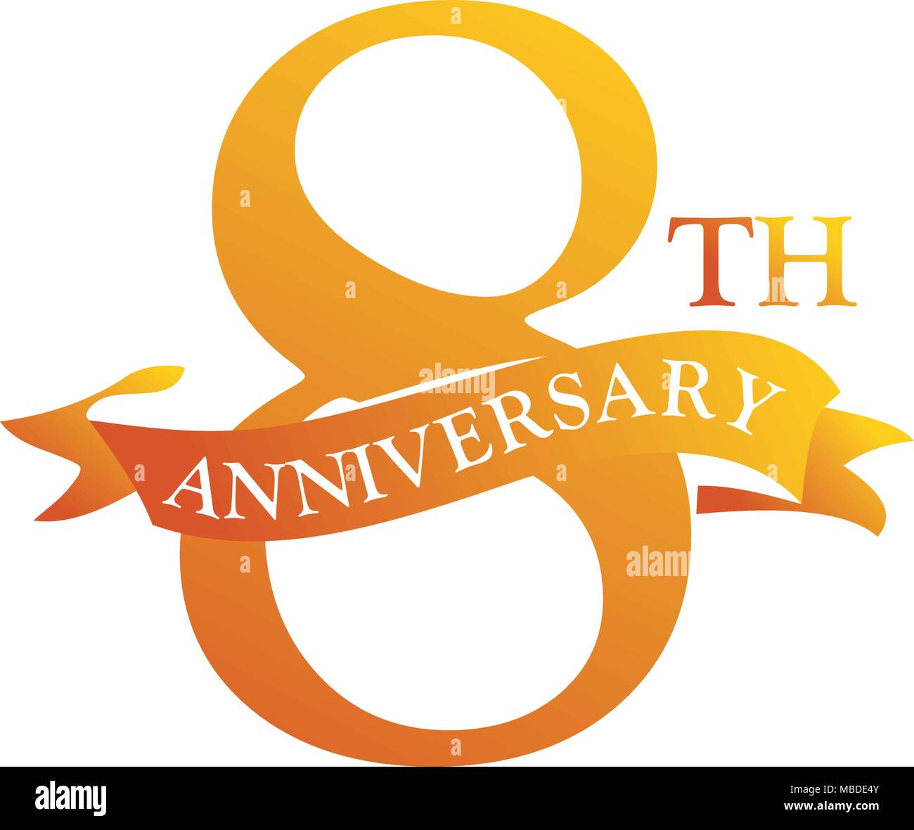8 Ribbon Anniversary Logo Design Template Vector Stock Vector Image ...