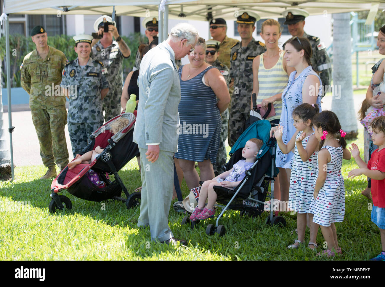 The Prince of Wales meets soldiers and their families during a visit to ...