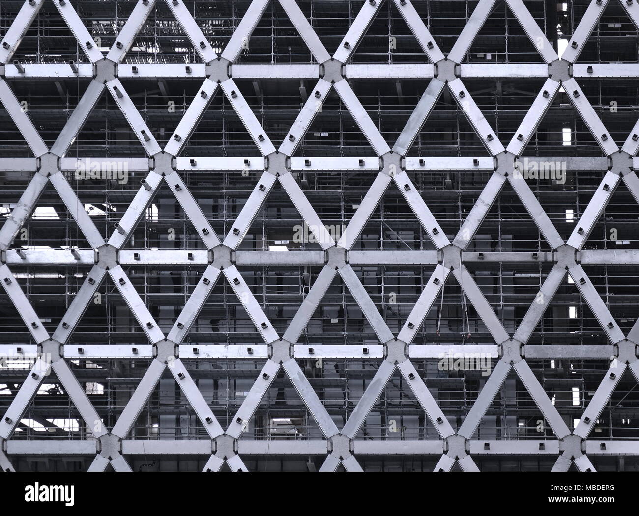 Large scale construction project with a modern steel facade Stock Photo ...