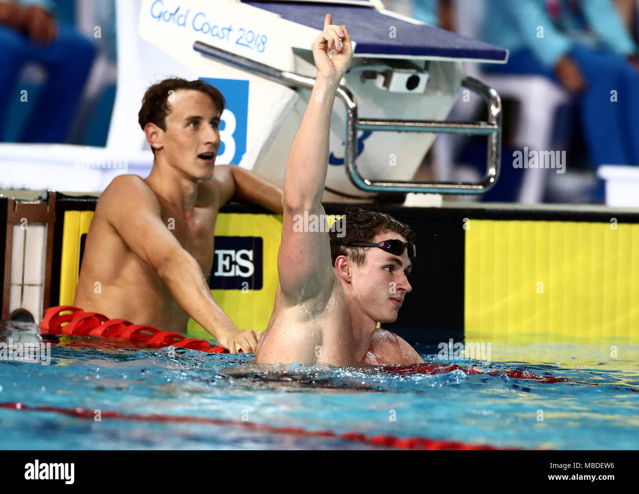England's Benjamin Proud celebrates winning gold in the Men's 50m ...