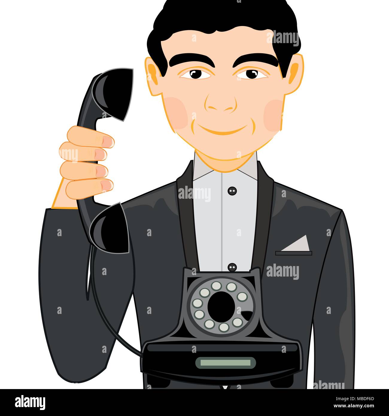 Man on telephone suit Stock Vector Images - Alamy