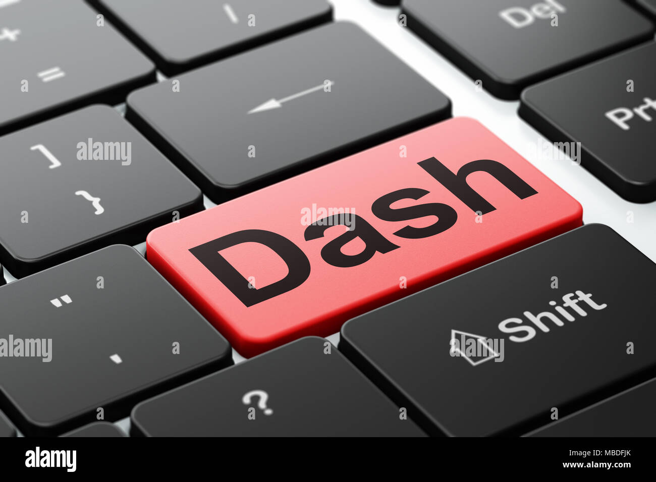 Cryptocurrency concept: Dash on computer keyboard background Stock ...