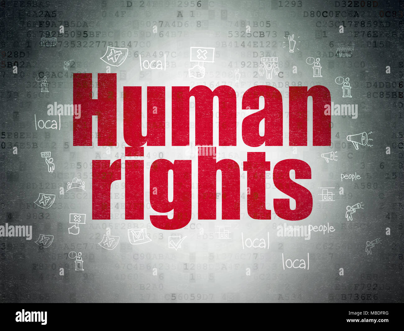 Political concept: Human Rights on Digital Data Paper background Stock ...
