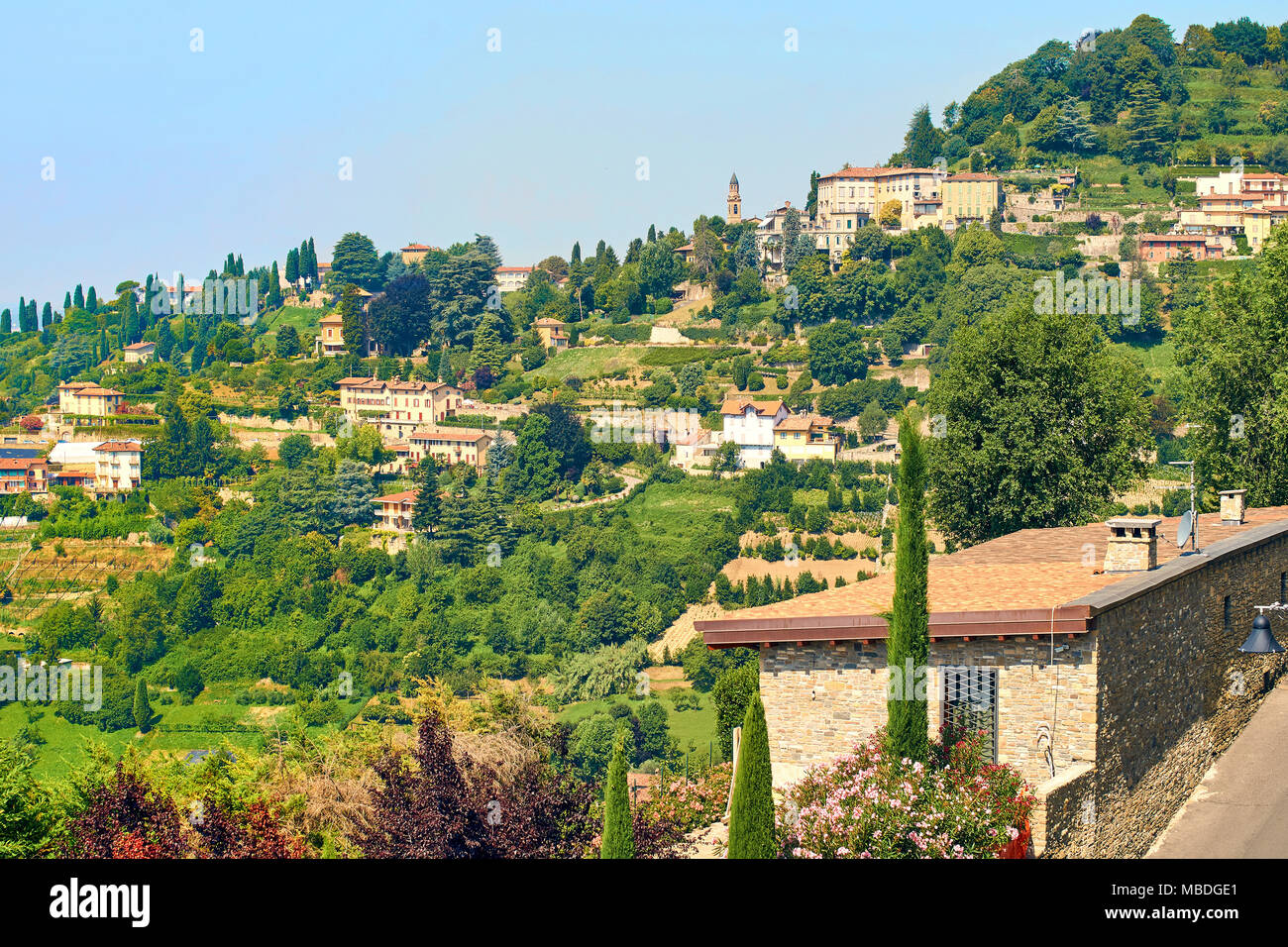 View of beautiful Northern Italy summer landscape Stock Photo - Alamy