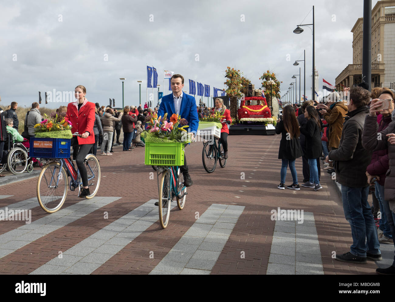 NOORDWIJK, NETHERLANDS - 22 APRIL 2017: the traditional flowers parade ...