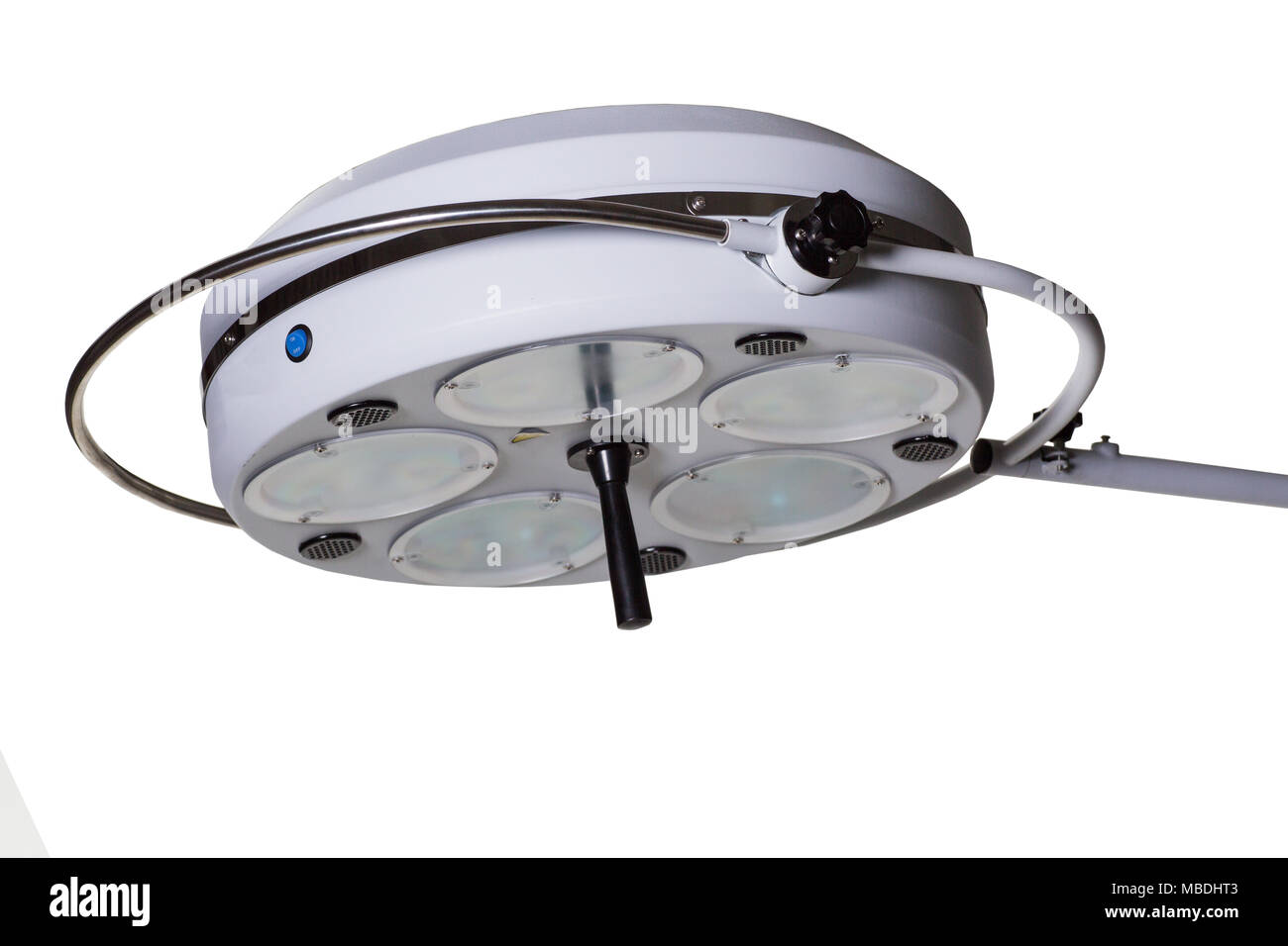 Modern medical equipment - surgery lamp in operating room isolated on ...