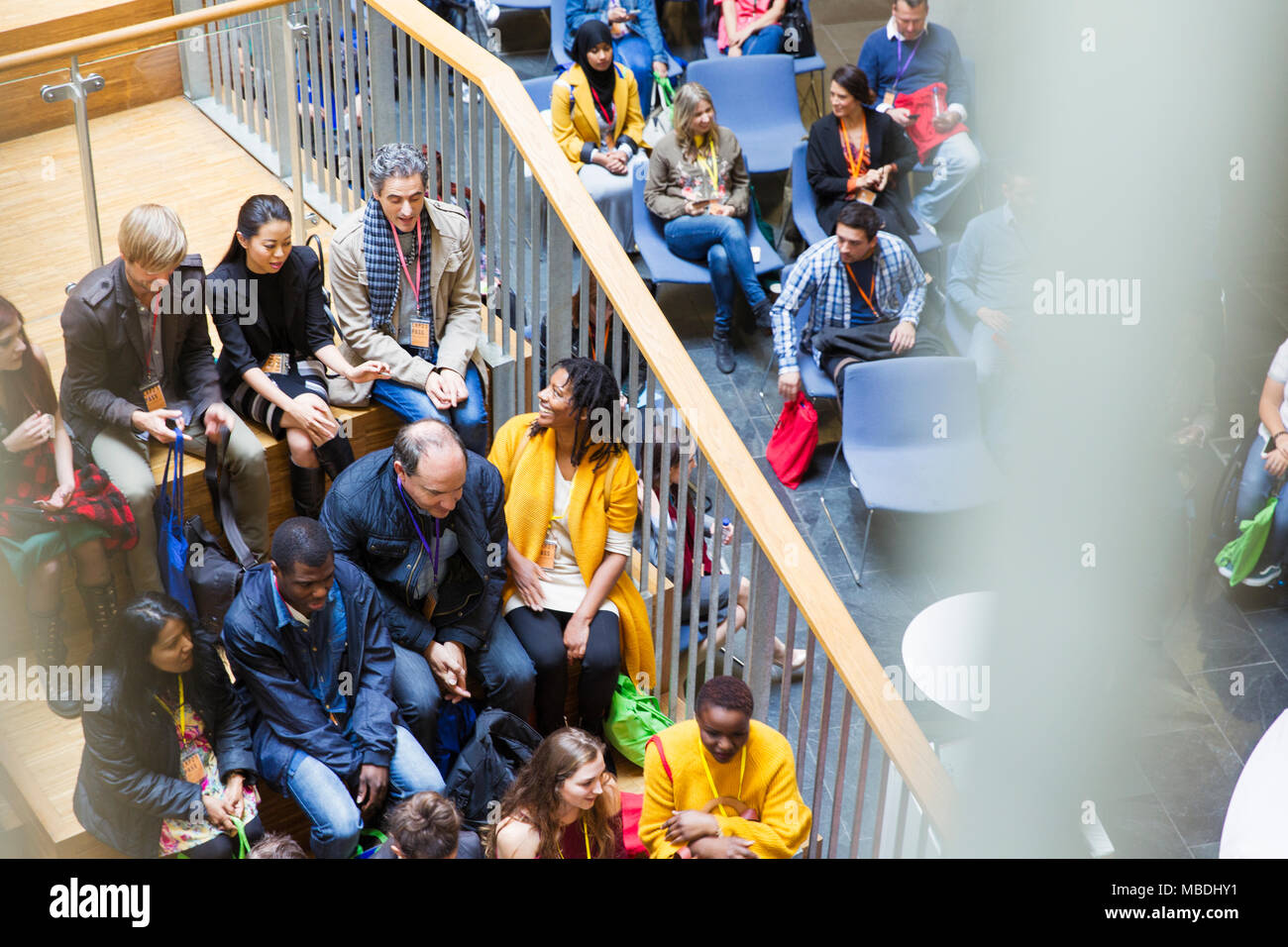 Conference audience talking Stock Photo - Alamy