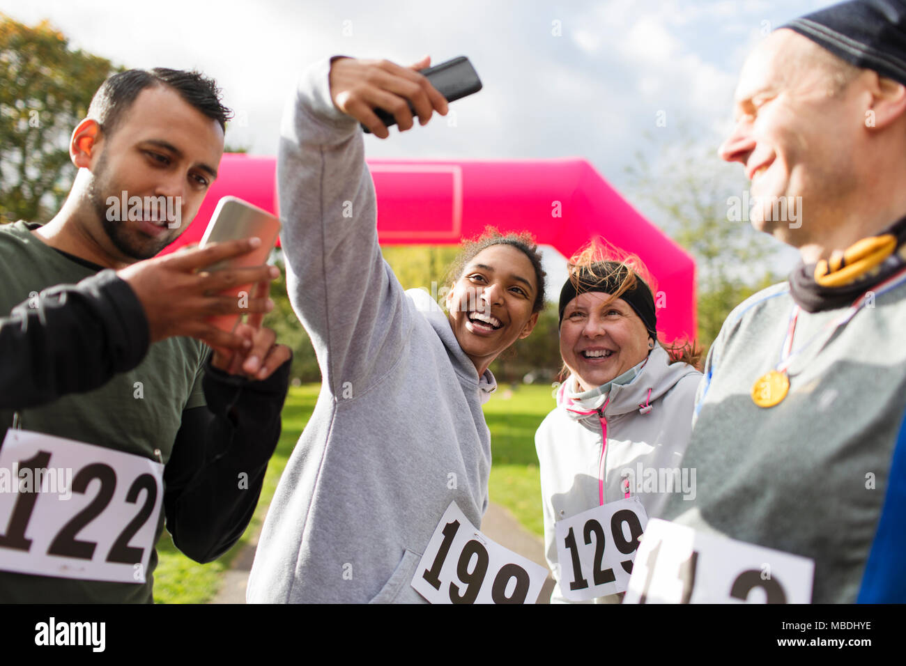 Runner taking selfie hi-res stock photography and images - Alamy