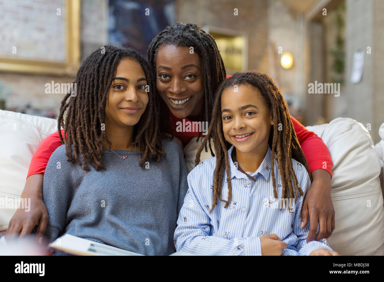 Portrait mother three children hi-res stock photography and images - Alamy