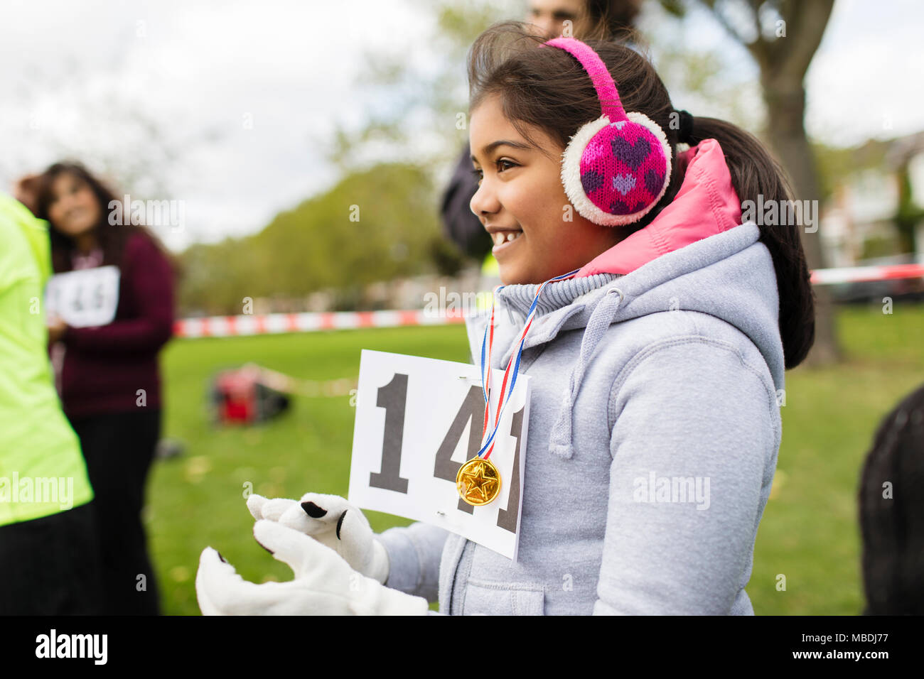 Girl wearing a medal hi-res stock photography and images - Alamy