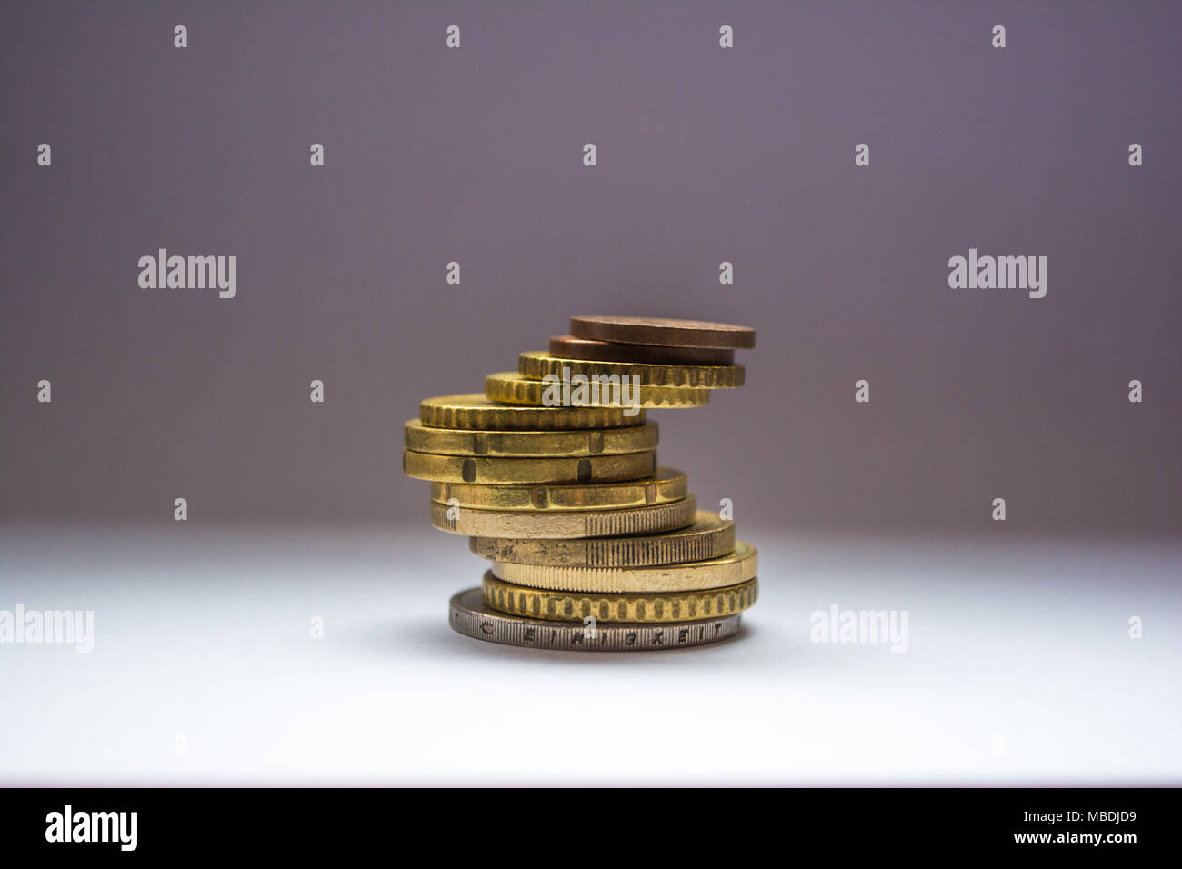 Euro coins stack Stock Photo - Alamy