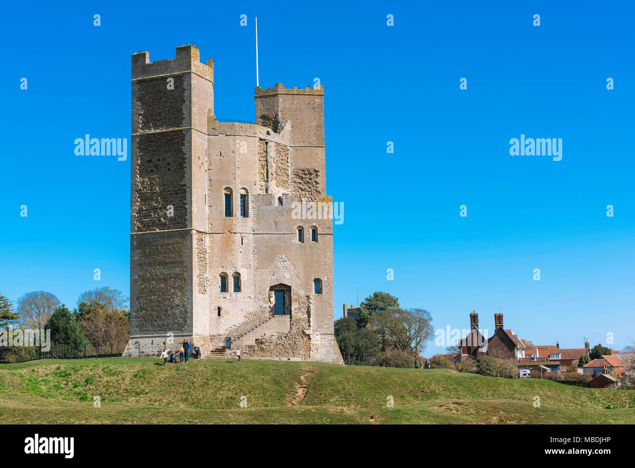 Castle Orford Suffolk, view in summer of the well preserved 12th ...