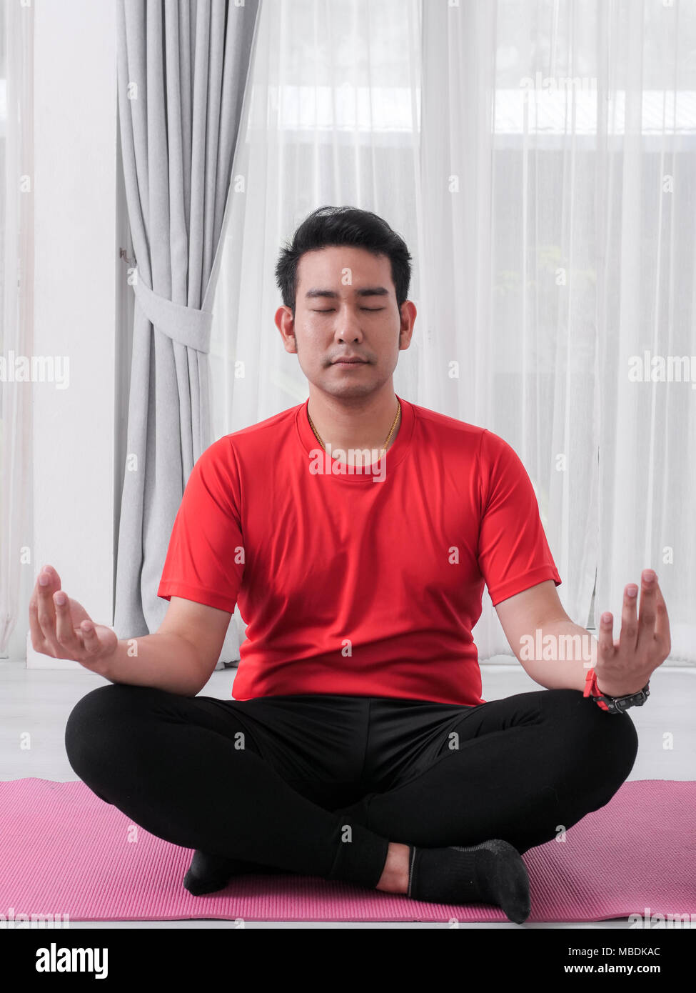 Side view man meditation on hi-res stock photography and images - Alamy