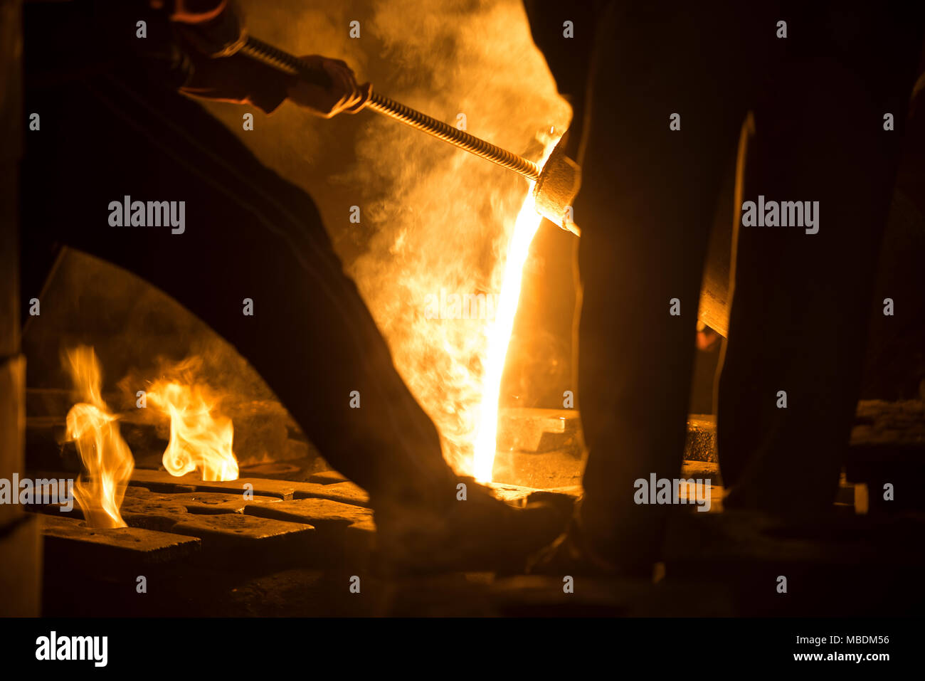 Metal melting, industrial casting Stock Photo - Alamy